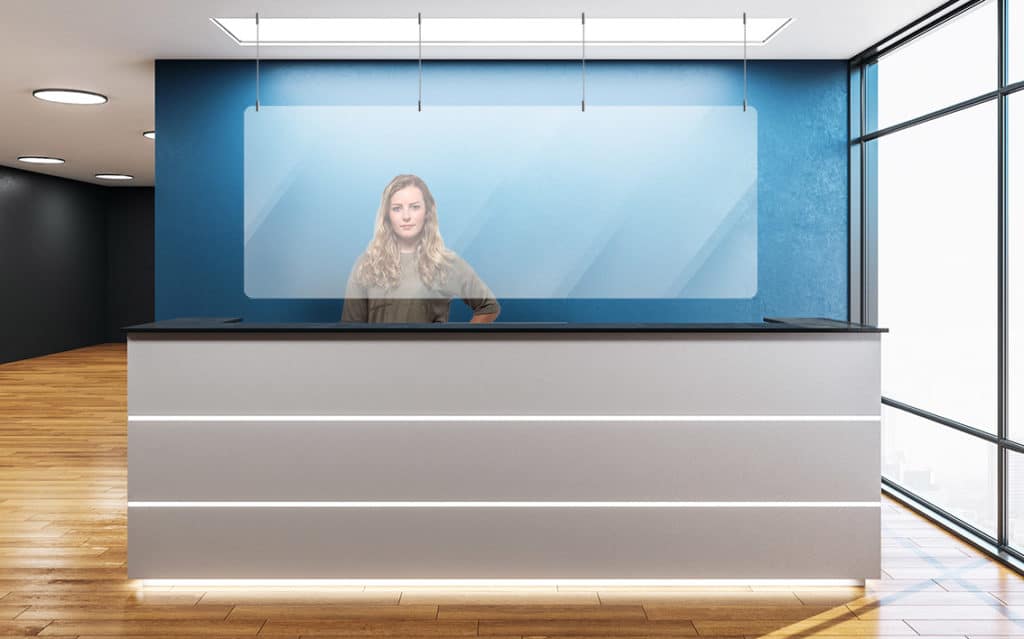 Protective plexiglass barrier | Acrylic transparent anti-covid shield ...