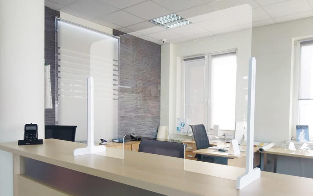 Protective plexiglass barrier | Acrylic transparent anti-covid shield ...